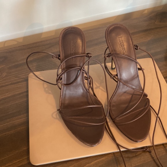 House of CB | Shoes | House Of Cb Brown Laced Heels | Poshmark